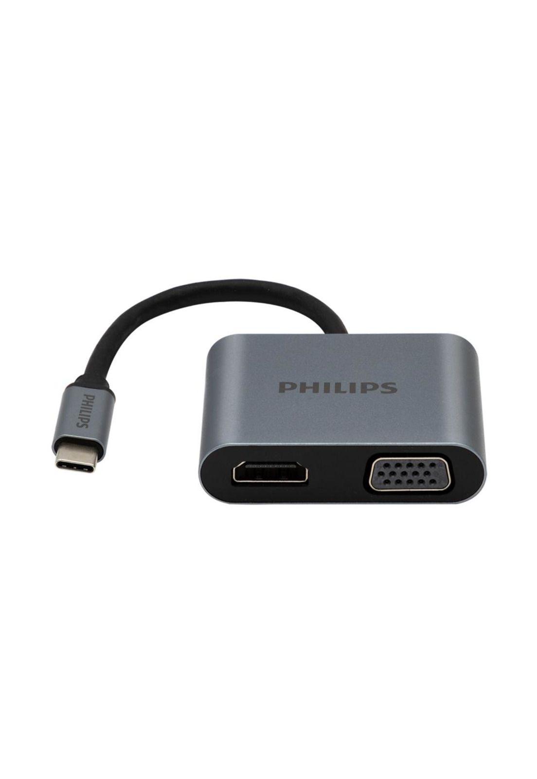 Adaptador USB-C a HDMI 4K + VGA Philips | Paris.cl