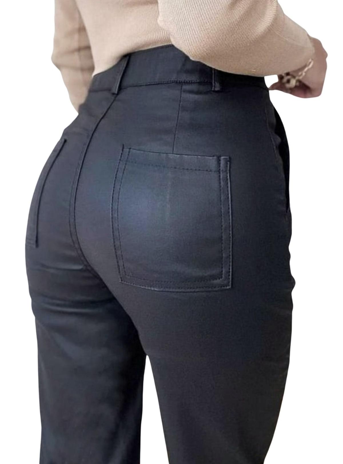 Pantalon MLK Recto Ecocuero Negro Mujer MLK | Paris.cl