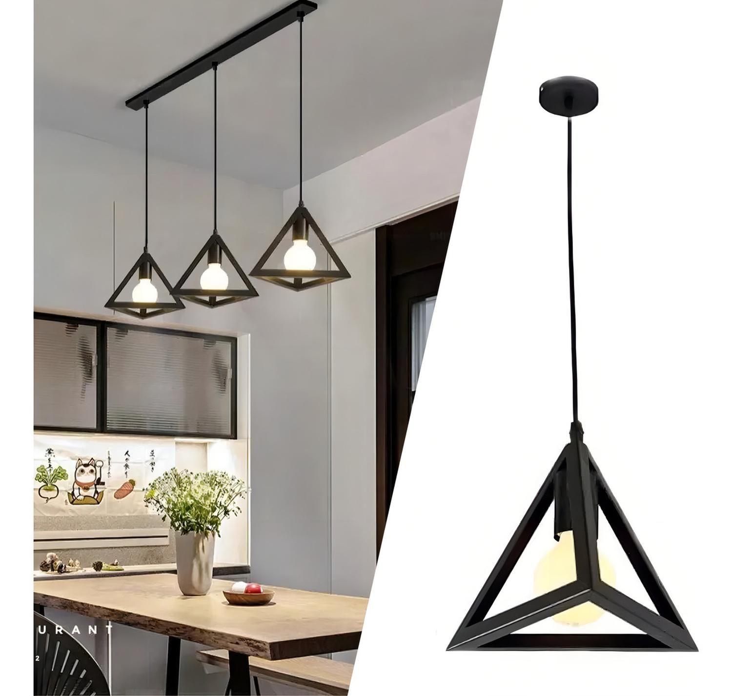 Lampara De Techo Triple Luz Kivs Threefold Line Diseño Industrial Tres ...