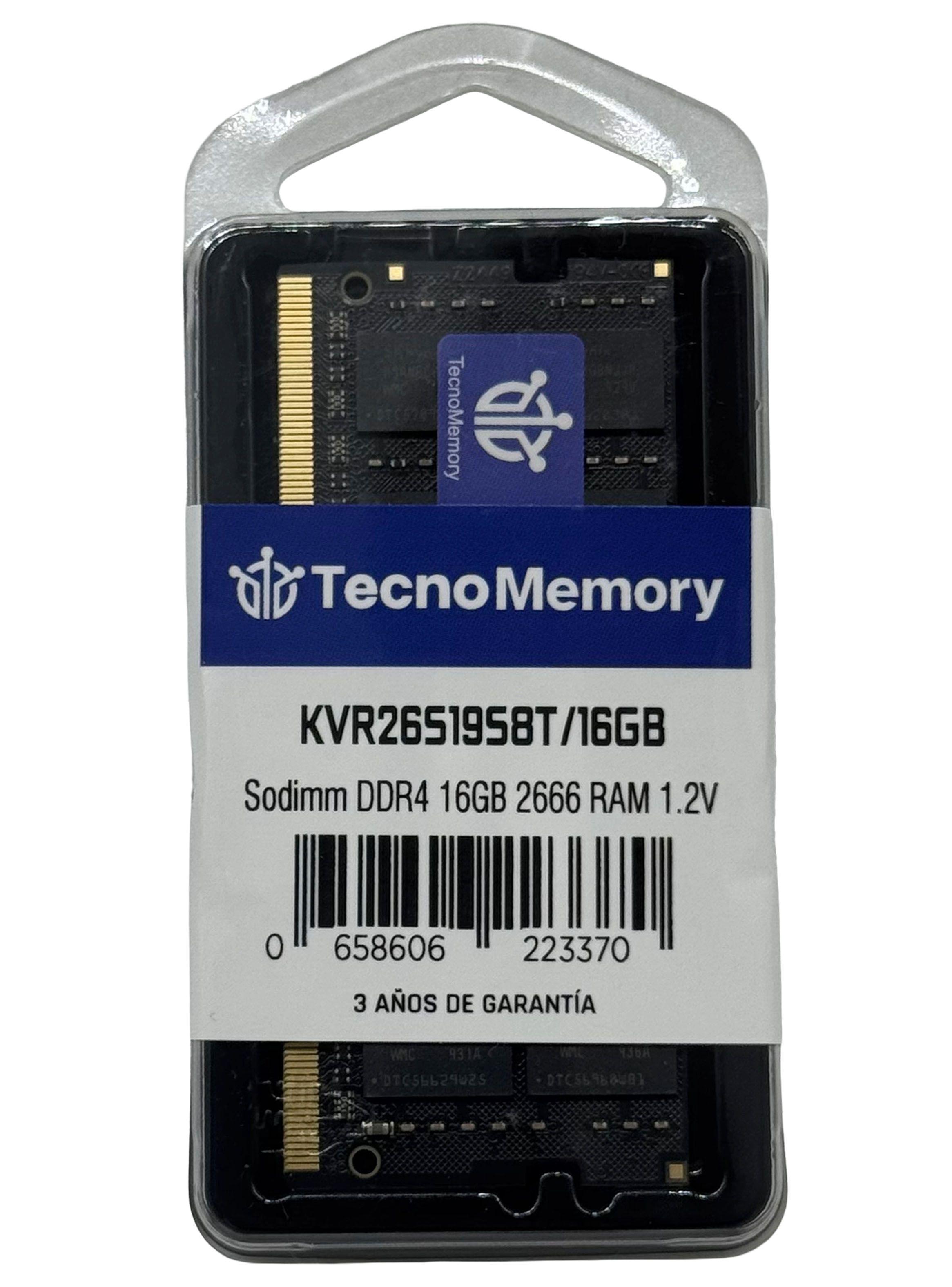 Memoria ram TecnoMemory Sodimm DDR4 16GB 2666Mhz KVR26S19S8T/16GB ...