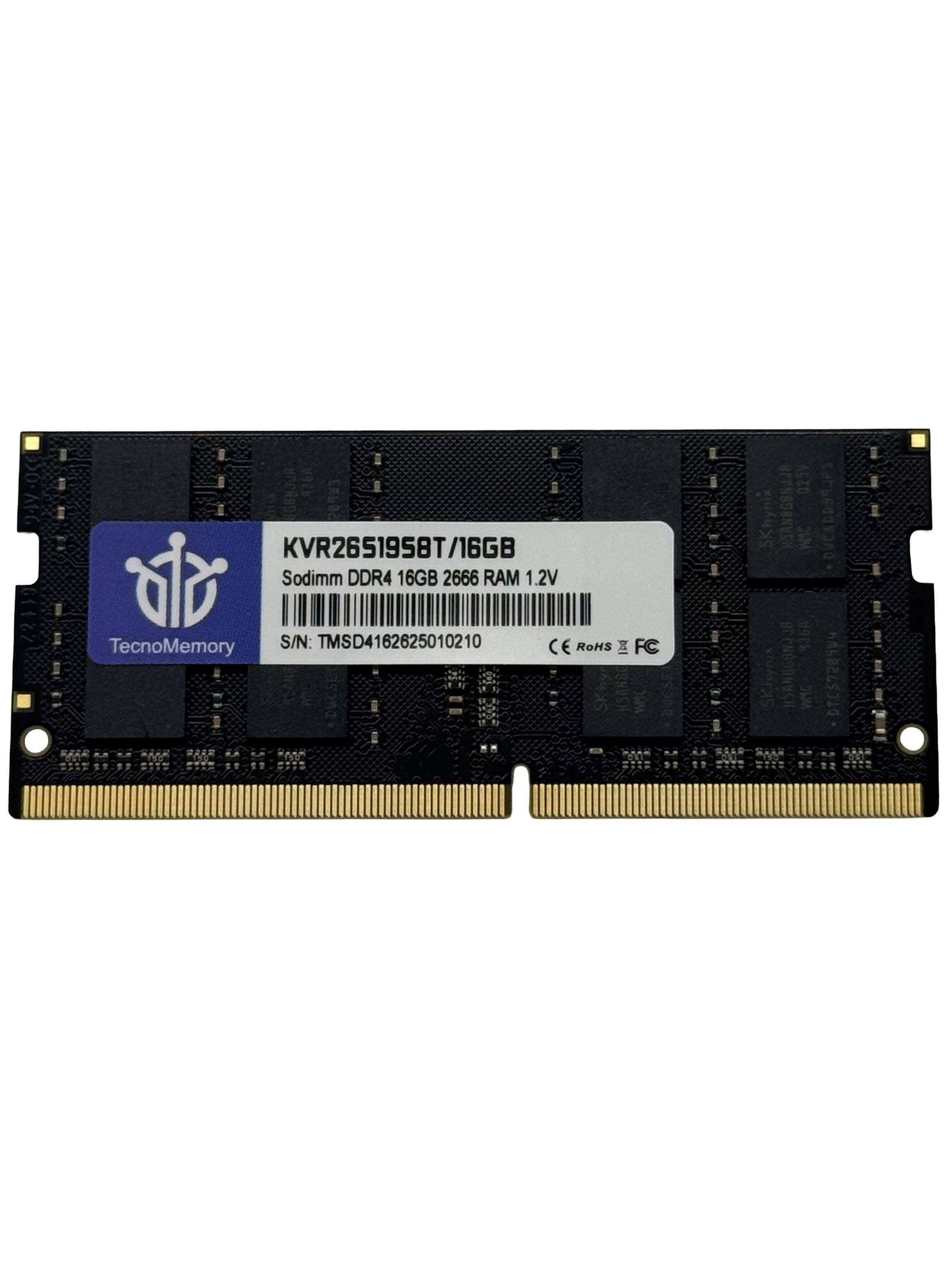 Memoria ram TecnoMemory Sodimm DDR4 16GB 2666Mhz KVR26S19S8T/16GB ...