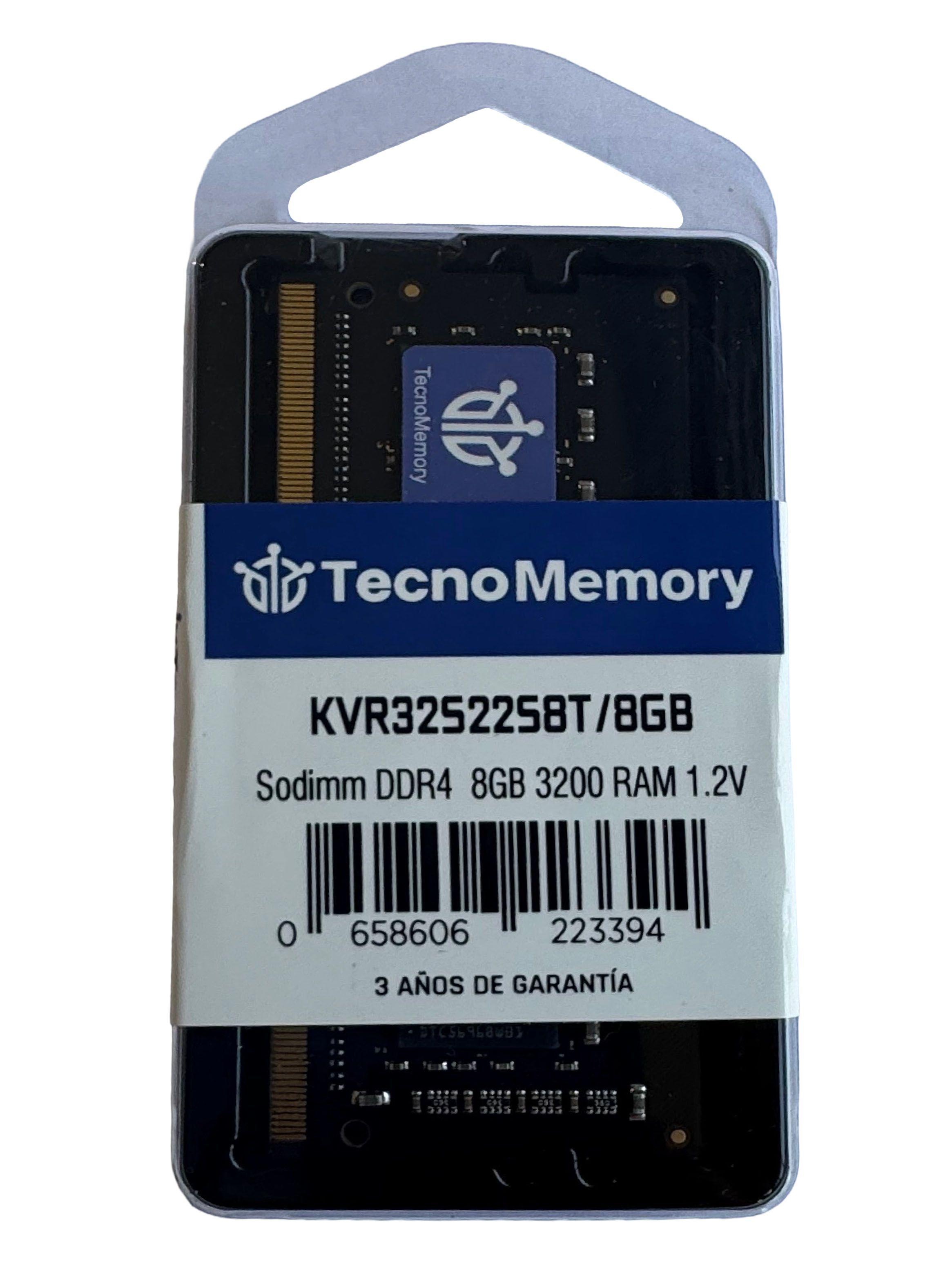 Memoria ram TecnoMemory Sodimm DDR4 8GB 3200Mhz KVR32S22S8T/8GB ...