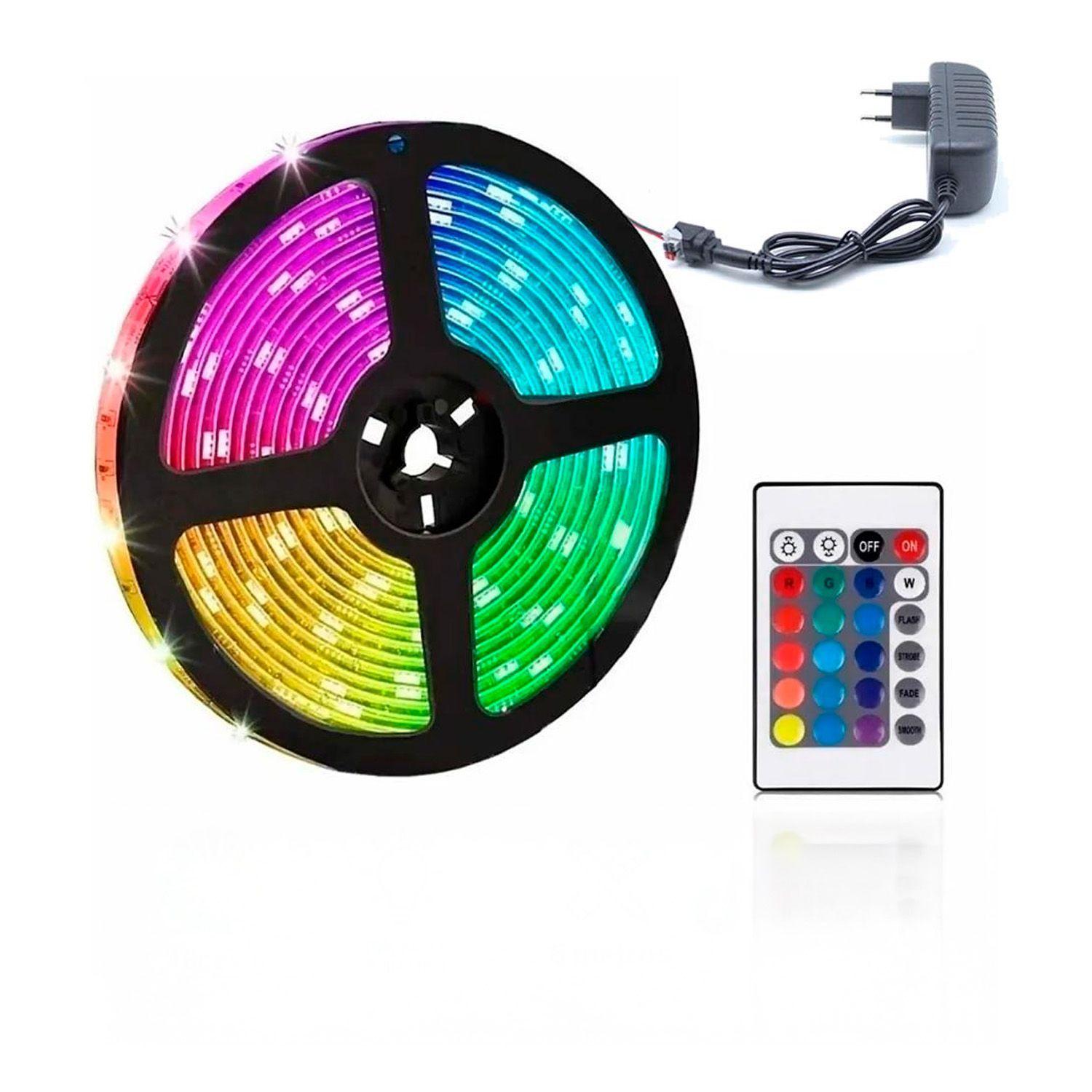 Cinta Luces Tira 300 Led 5 Metros Rgb Multicolor +control De todo y más ...