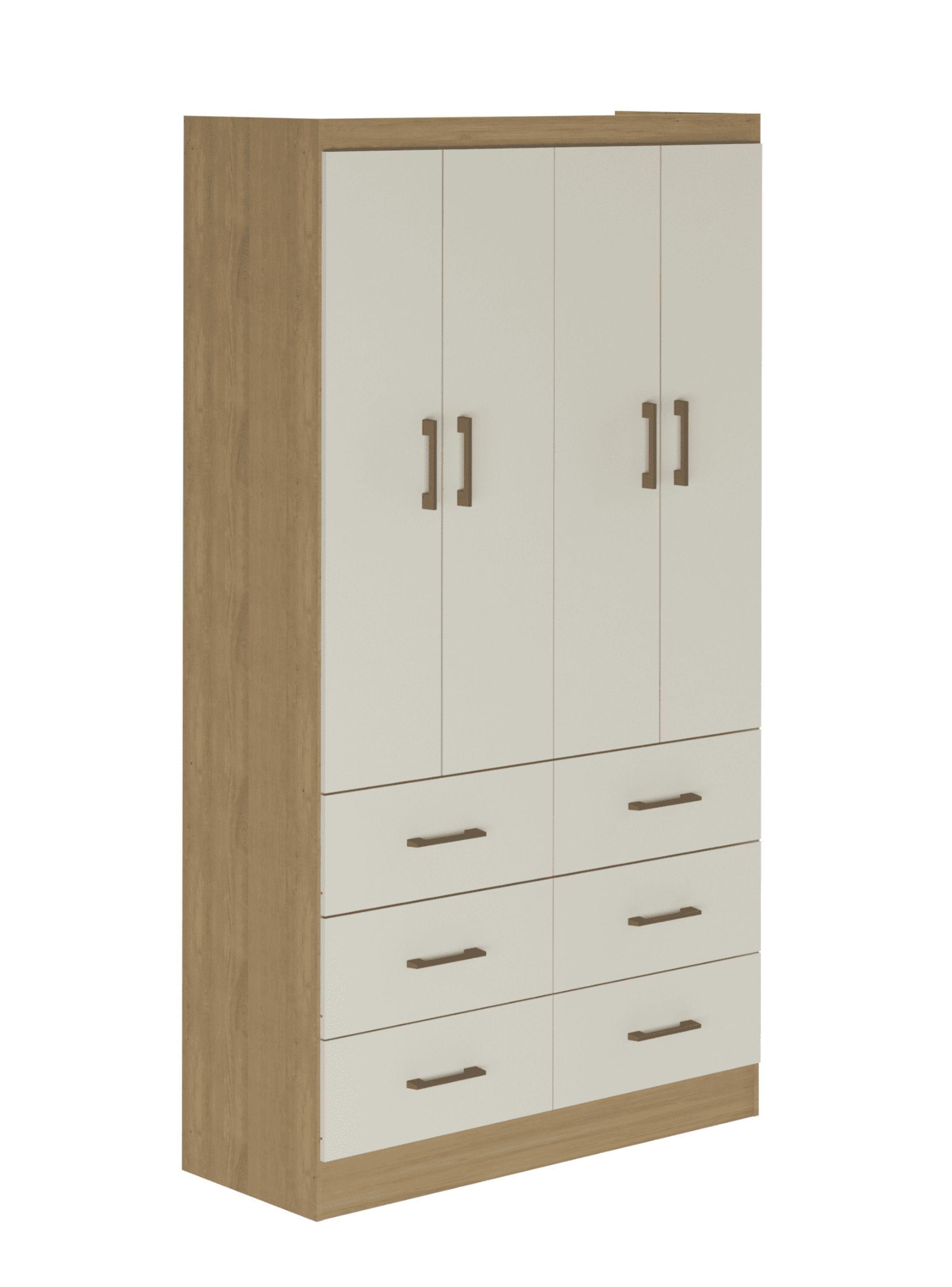 Clóset 4 Puertas 6 Cajones Café/Beige 182x100x40 cm Exit | Paris.cl