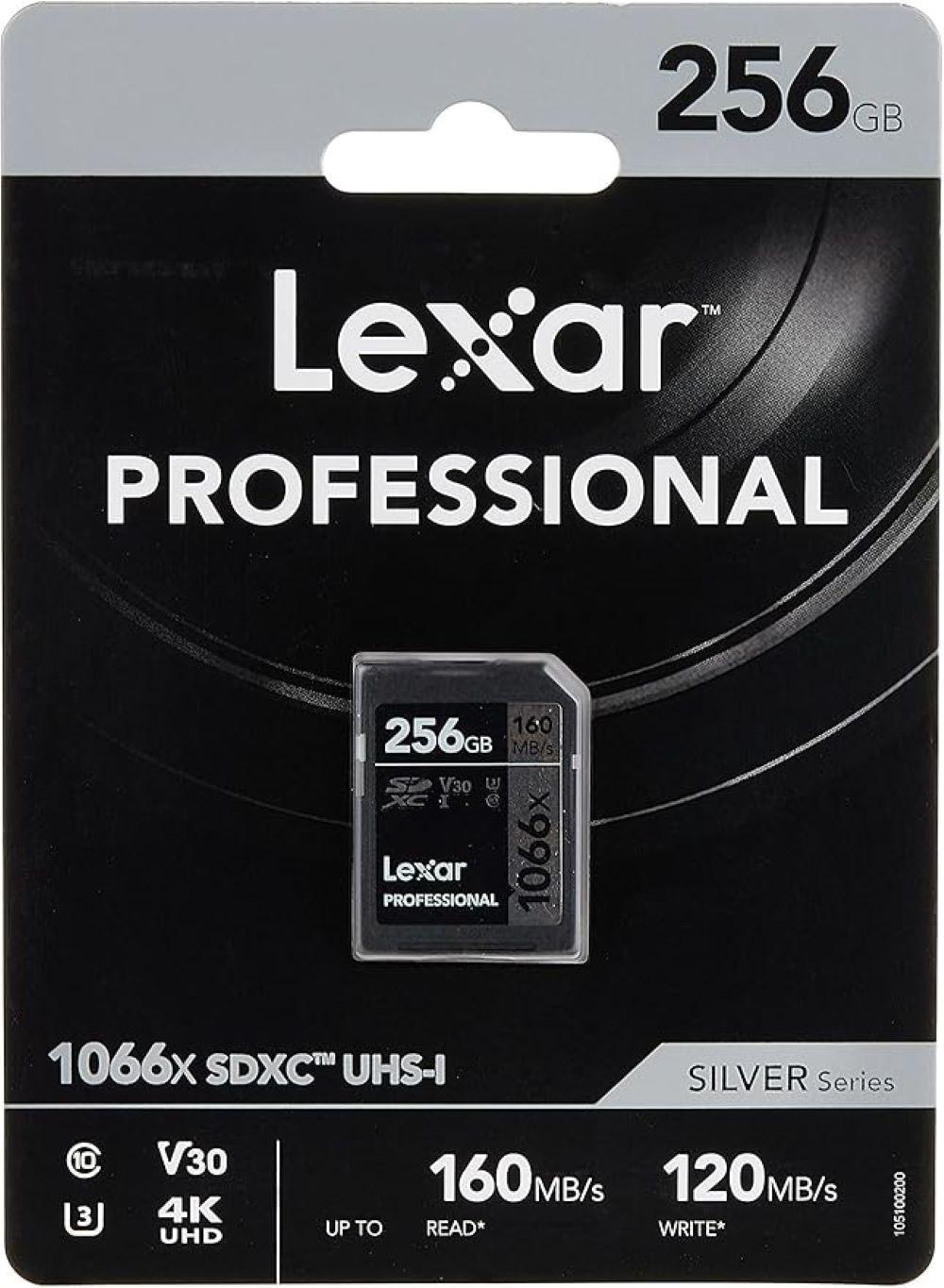 Tarjeta de Memoria SD Lexar SILVER Series 1066x 256GB 160mb s U3 V30 4K ...