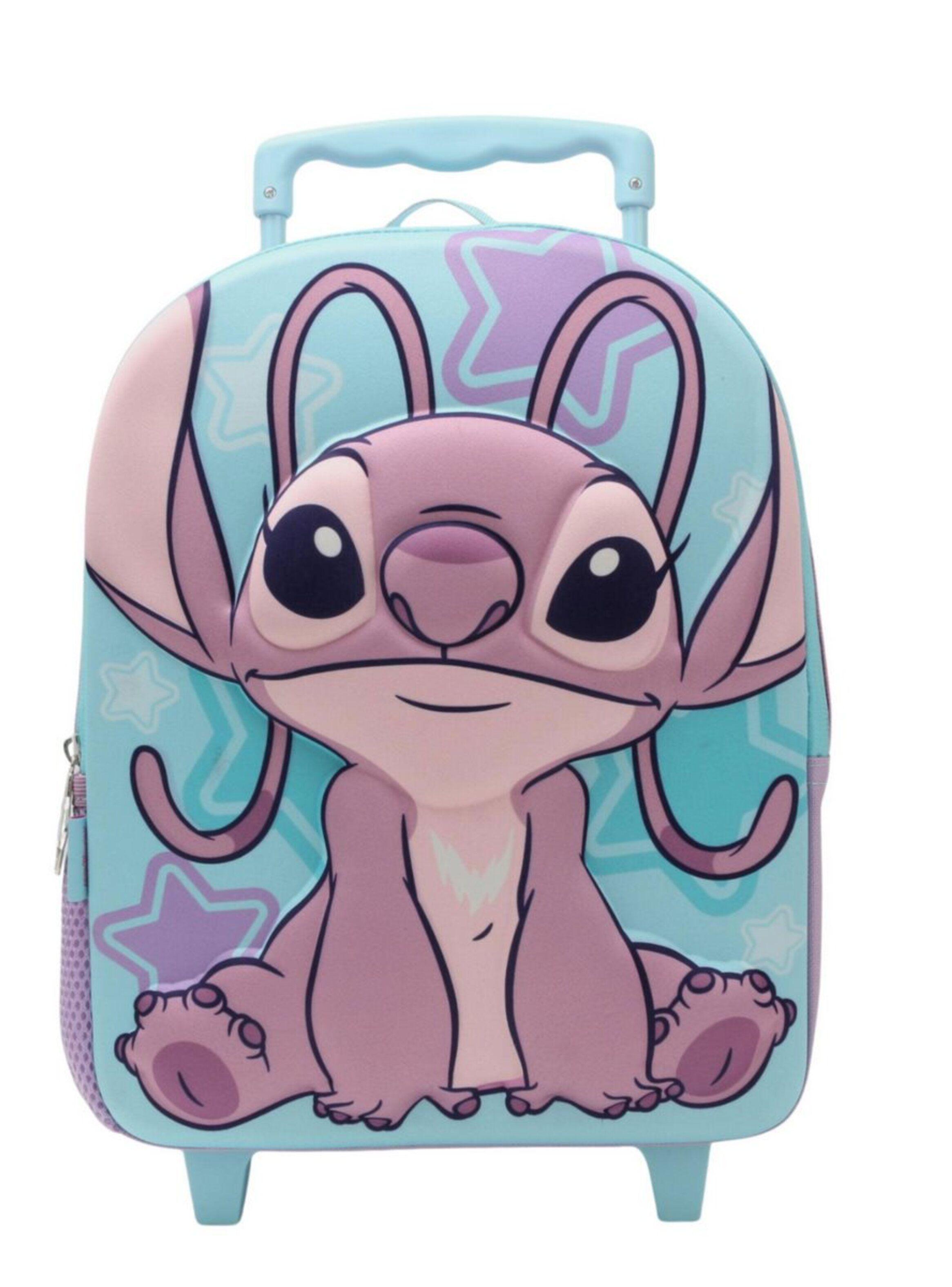 Mochila Con Ruedas 3D Face Angel Stitch Disney | Paris.cl