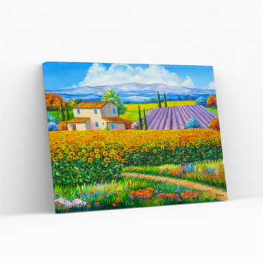 Pintura con números en bastidor 40x50 - Paisaje campestre - Painting by ...