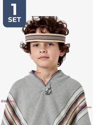 Utilísimo Set Poncho Mapuche Manta +Trarilonco Cintillo