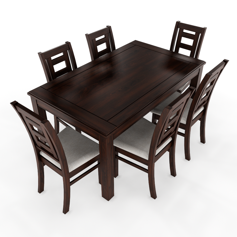 Juego de Comedor Sevilla 6 Sillas Chocolate Mesa Rectangular Madera ...