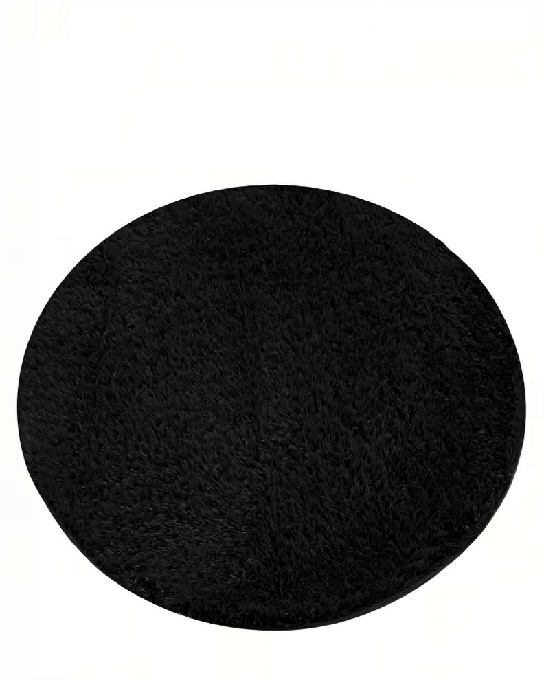 ALFOMBRA REDONDA 150CM X 150CM DECORATIVA COLOR NEGRO Mei Li Hogar ...