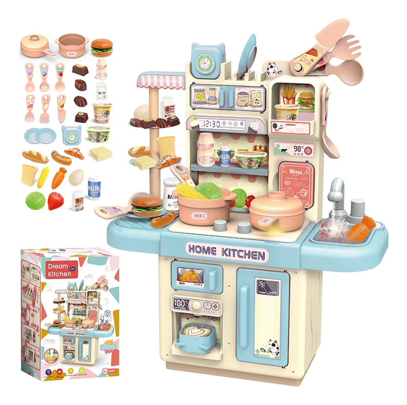 Cocina Juguete Kitchen 32pcs Juego De Ninas Ninos Celeste Comex Import ...