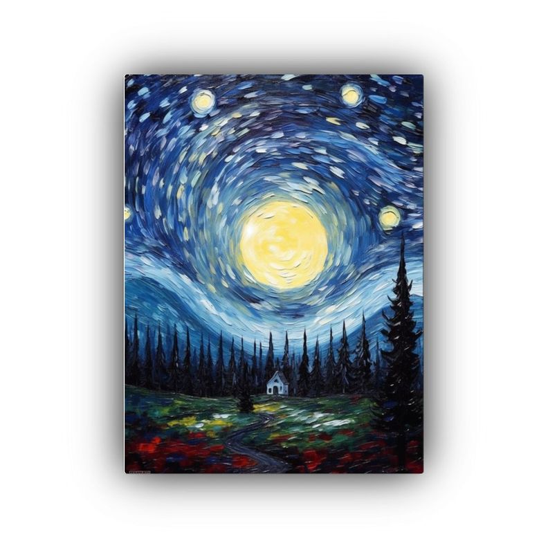 Arte De Pared Horizontal Noche Tranquila En El Campo 60x90cm ...