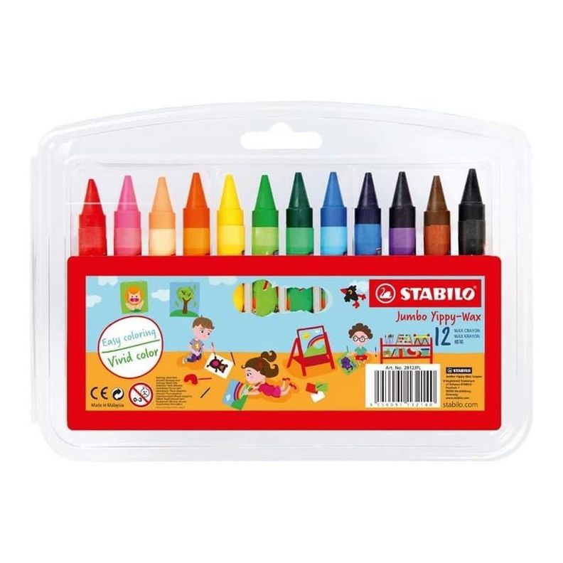 Set de 12 Crayones de Cera Stabilo Jumbo Yippy Wax Stabilo | Paris.cl