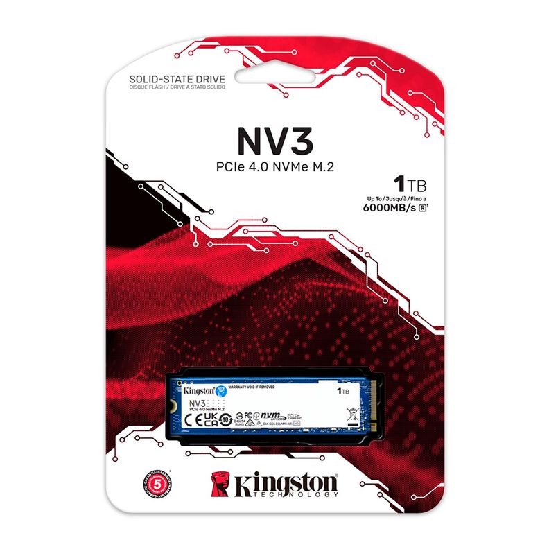 Disco Solido SSD Interno Kingston NV3 1TB M.2 PCIe 4.0 NVMe Kingston ...