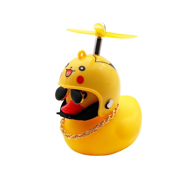 PATITO DE HULE FACHERO PARA TU BICI O CASCO PICKACHU