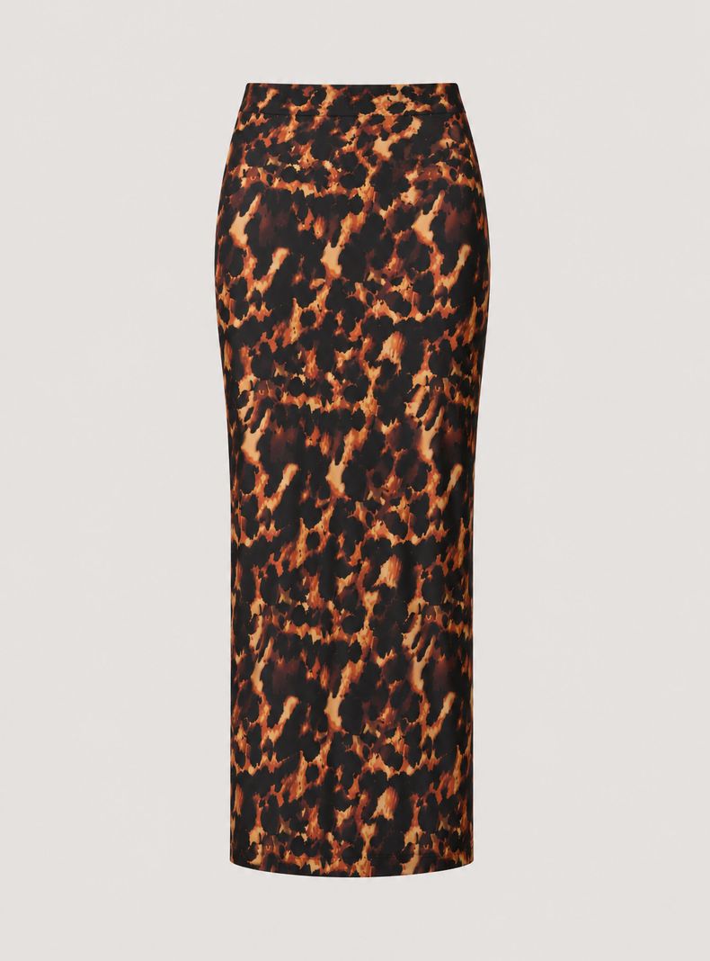 Falda Recta Pinzas Abstract Contour Skirt Neutro | Paris.cl