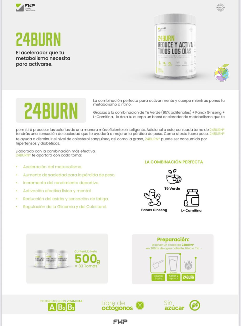 24 BURN Reduce y Activa Todos Los Días FWP | Paris.cl